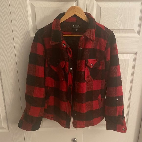 CoffeeShop | Jackets & Coats | Red Black Plaid Jacket | Poshmark